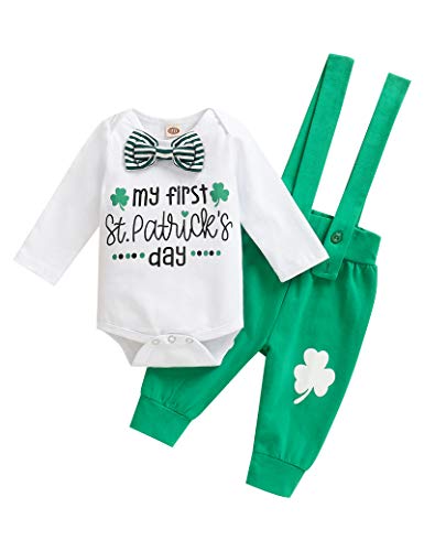 oklady My First St Patricks Day Baby Boy Outfit Gentleman Romper with Suspender Pants 1st st Patricks Outfits Sets