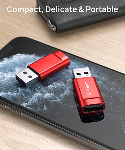 JSAUX USB Data Blocker, (4-Pack) USB-A Defender Only for Quick Charge, Protect Against Juice Jacking, Refuse Hacking Provide Safe Charging- Red