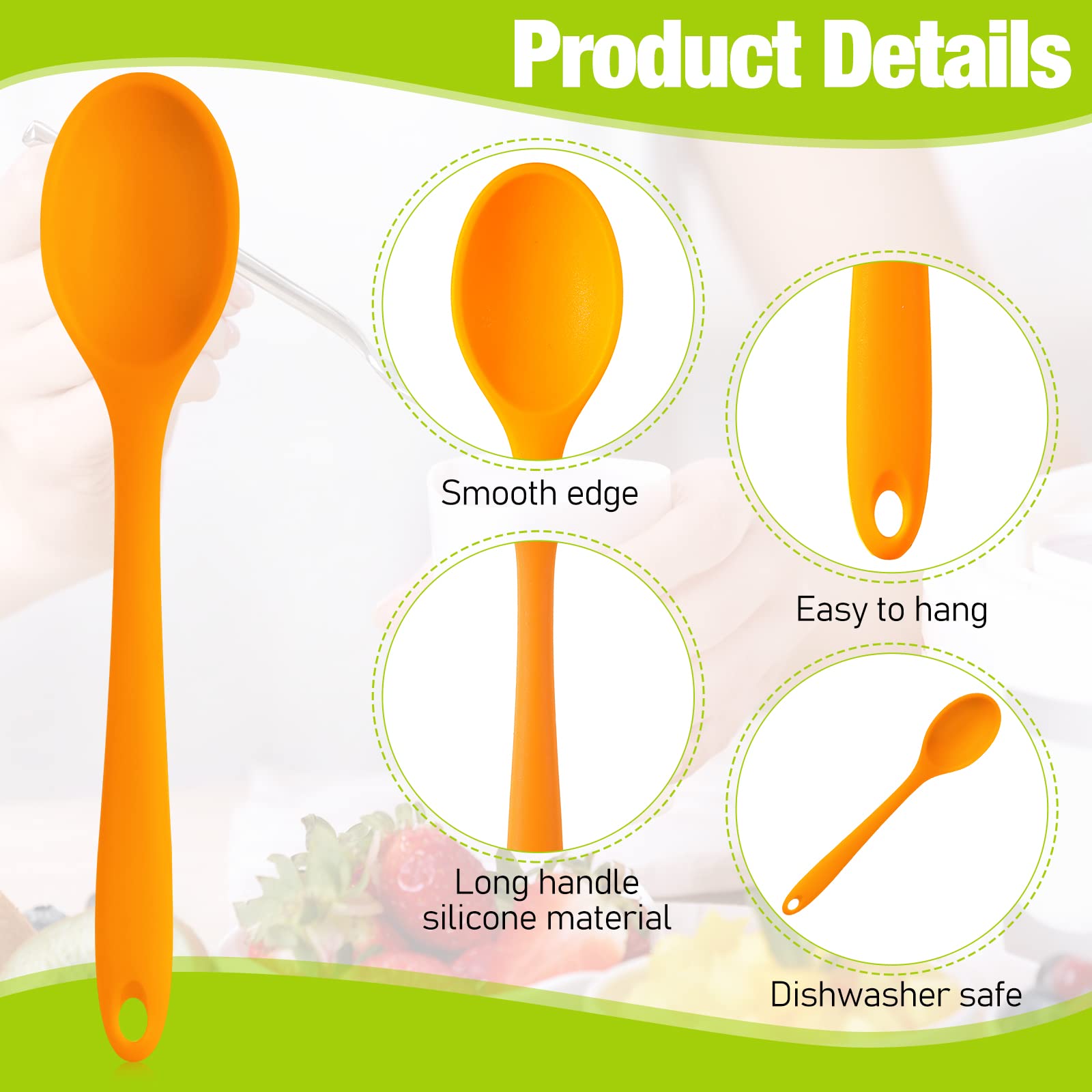 18 Pieces Small Silicone Spoons Mixing Nonstick Cooking Spoons Heat Resistant Silicone Serving Spoon for Kitchen Baking Stirring Mixing Tools, 6 Colors