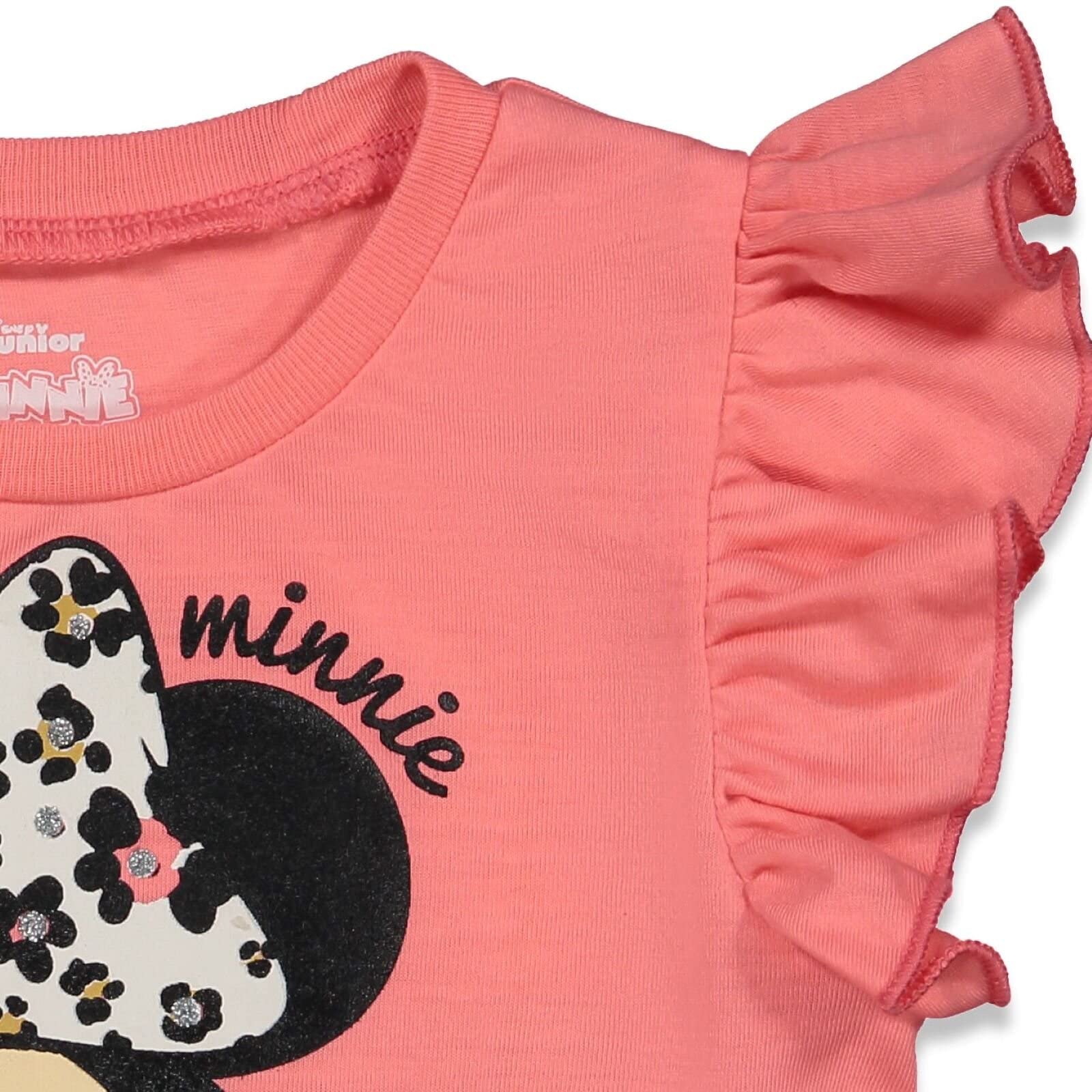 Disney Minnie Mouse Toddler Girls T-Shirt and Leggings Outfit Set Dark Pink 3T