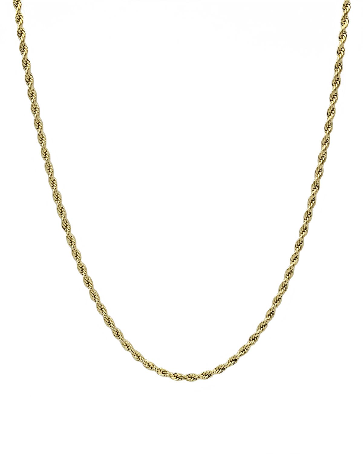 2MM Rope Chain Necklace 16" - Gold Men Women Gifts (18)