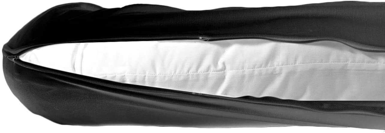 Betty Dain Stretch Jersey Pregnancy/Maternity Pillowcase C-Shape Compatible, Pillowcase Replacement, 100% Cotton Stretch Jersey, Dual Zippers, Stretch Fabric, Machine Washable, 60 x 25 in., Black