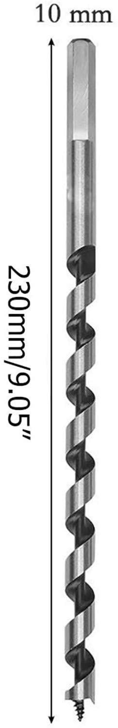 XMHF 2pcs Wood Carpenter Hex Shank Brad Point Augers Drill Bits Long Combination Wood Carpenter Bit,10mm/ 3/8" Twist Dia 9.05" Length