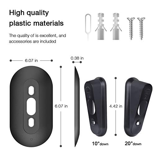 HOLACA Angle Mount for Google Nest Hello Doorbell with Downward 10&20 Degree Wedge,Wall Plate Cover Mounting Bracket Kit Compatible with Nest Hello Video Doorbell (Black)
