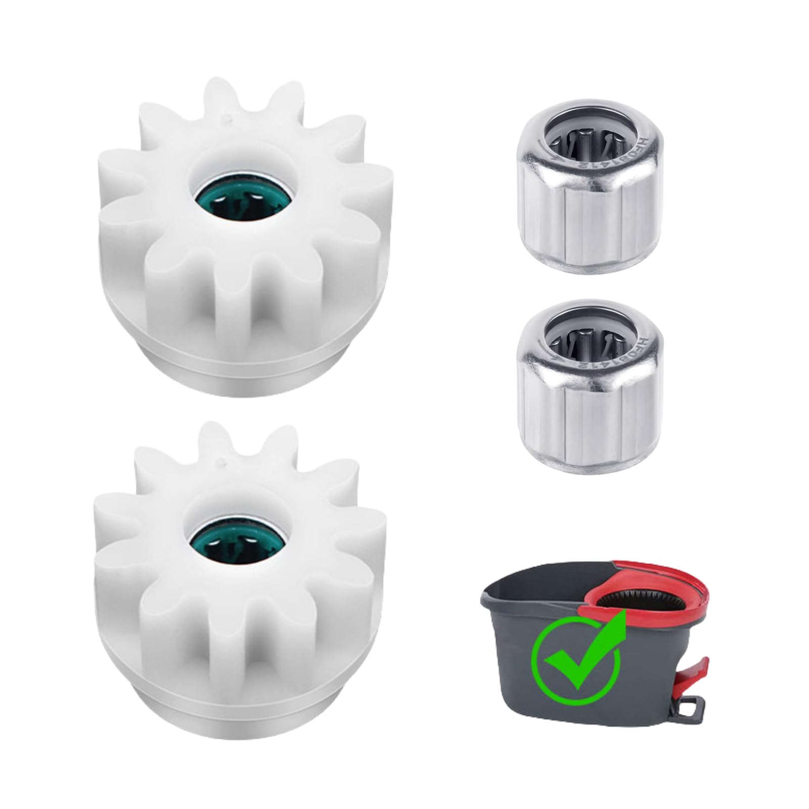 4Pcs Spin Mop Replacement Parts, Easy Mop Pedal Broom Spin Replacement, Spin Bucket Mop Clutch Bearing Gear Sprockets Repair Replacement for O-Cedar, Vileda and More Rotation Mop