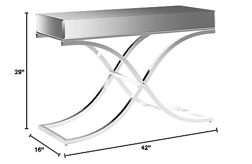 Ava Mirrored Console Table - Chrome