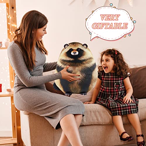 Dinyinor Cute Raccoon Plush Pillow ,Soft & Comfortable Stuffed Animal for Kids & Adults(Raccoon-12in)