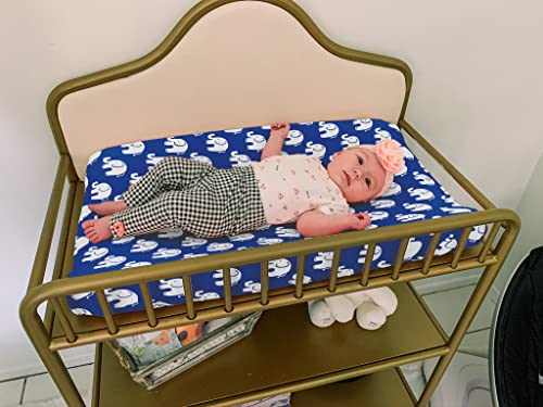 Changing Pad Cover – Premium Baby Changing Pad Covers 4 Pack – Boy or Girl Changing Pad Cover – Pure Jersey Machine Washable Navy and White Changing Table Cover – Diaper Changing Pad Cover Sheets