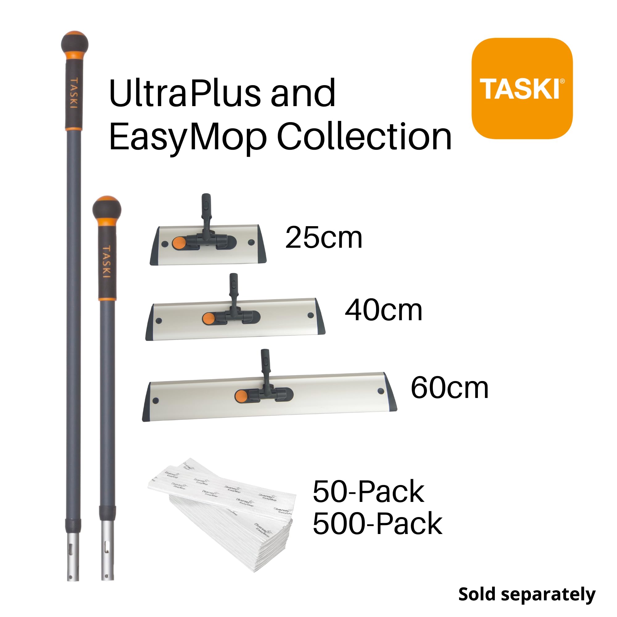 Diversey Taski Ultra Plus Mop Frame, 16" Mophead Size, Black/White, 16" Wide