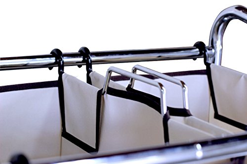 AUEY Heavy-Duty 3-Bag Laundry Sorter Cart Hamper Organizer