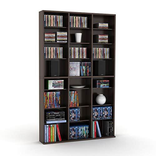 Atlantic Oskar Adjustable CD/DVD/Blu-ray Media Cabinets - Holds up to 756 Discs, 12 Adjustable Shelves Provide Flexible Storage