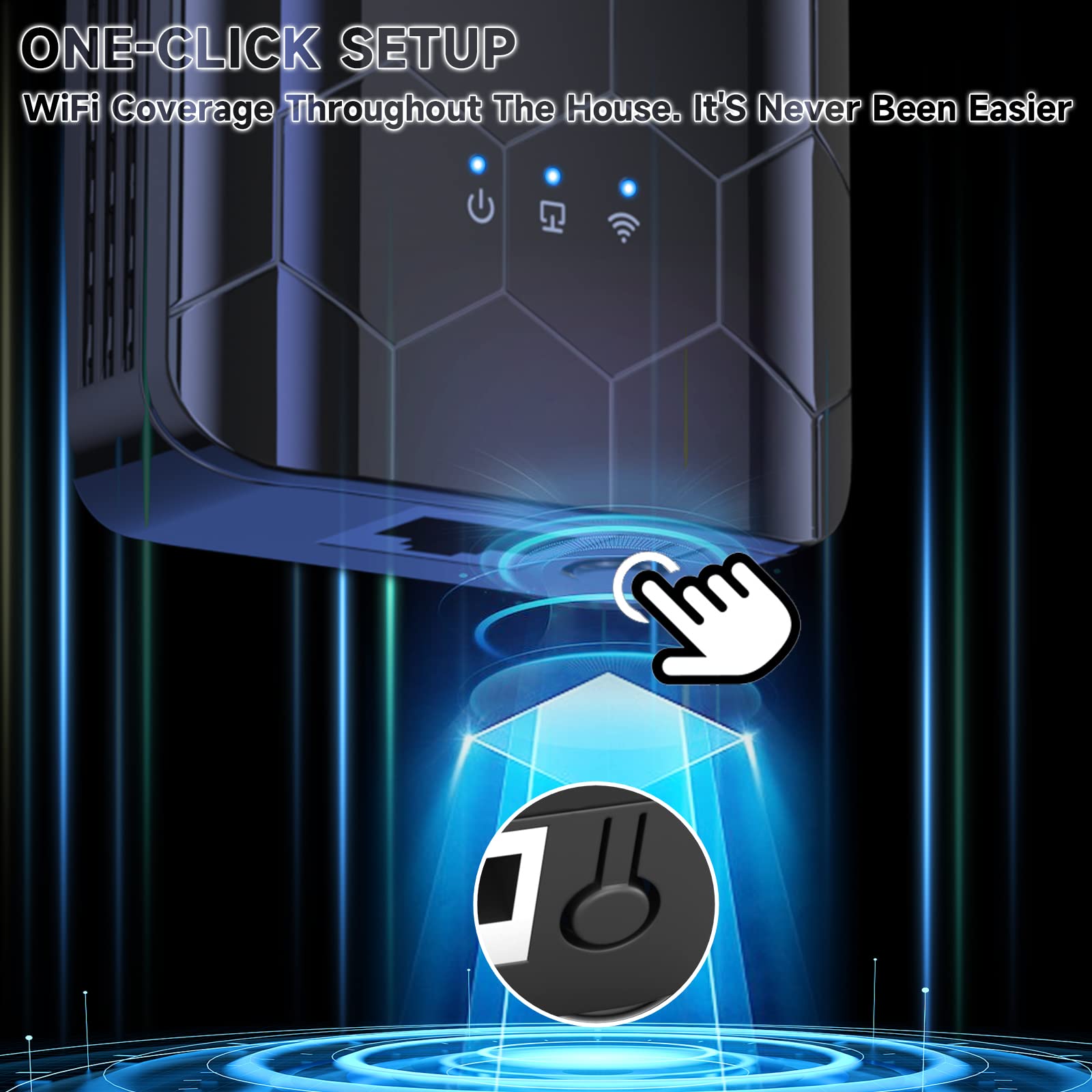 2023 WiFi Extender WiFi Booster, Long Range WiFi Extenders Signal Booster for Home, Internet Repeater Amplifier with Ethernet Port for Devices, Such as Laptops, Tablets, IP Camera