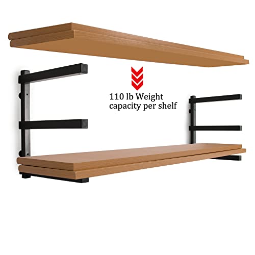 CLEAR STYLE Lumber Storage Rack and Wood Organizer Heavy Duty Metal Rack with 3-Level Wall Mount Levels up to 360LBS Perfect for Garage Storage 1 Pack