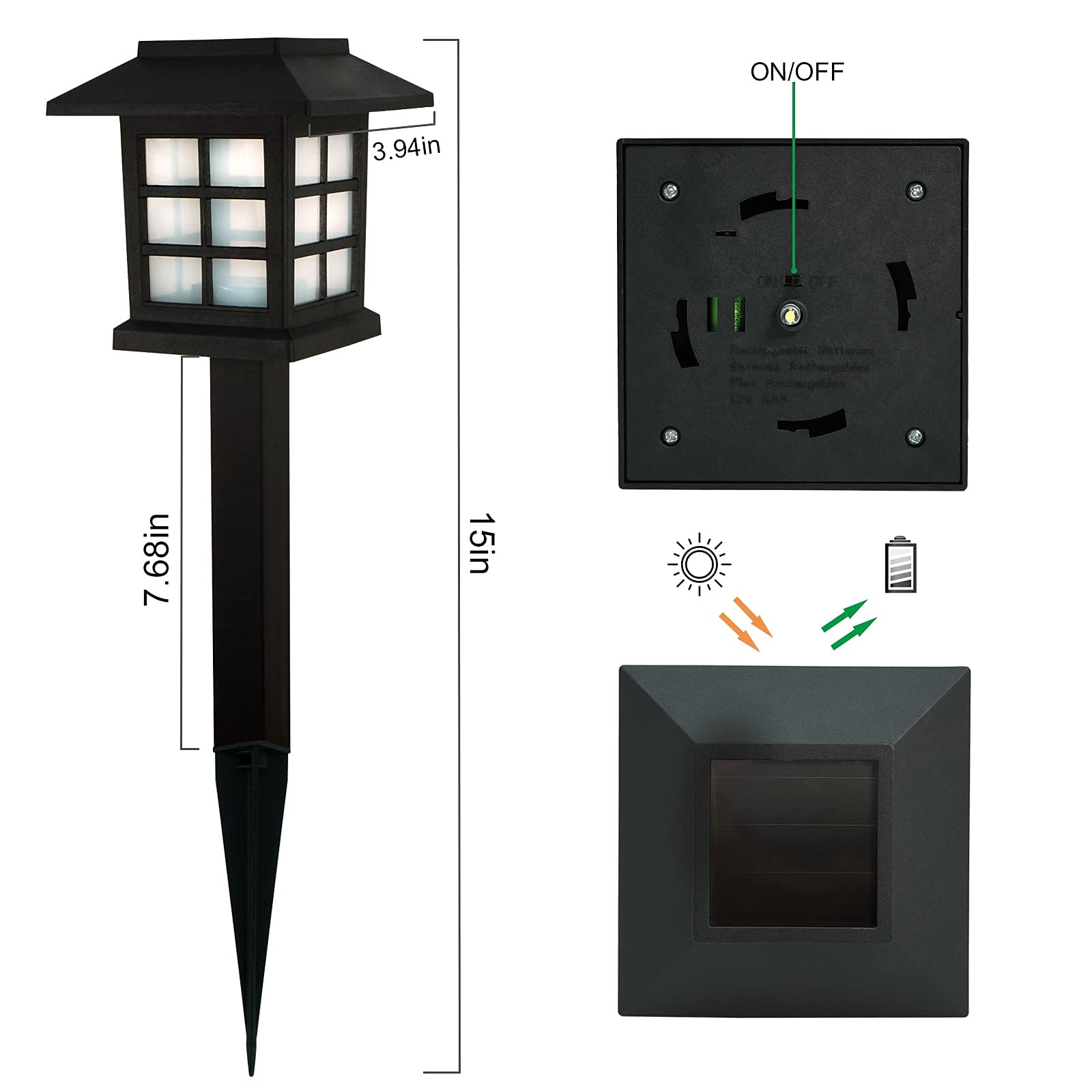 Anordsem 8 Pack Solar Lights Outdoor Pathway, Pathway Lights Solar Powered, Waterproof Pathway Solar Lights, Upgrade Solar Landscape Lighting for Walkway, Garden, Park, Sidewalk (Warm White)