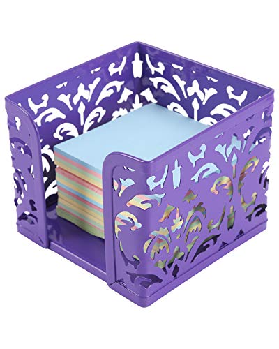 EasyPAG Cute Office Supplies 3 Piece Desk Organizer and Accessories Set - Letter Sorter, Pen Holder,Sticky Notes Holder,Purple