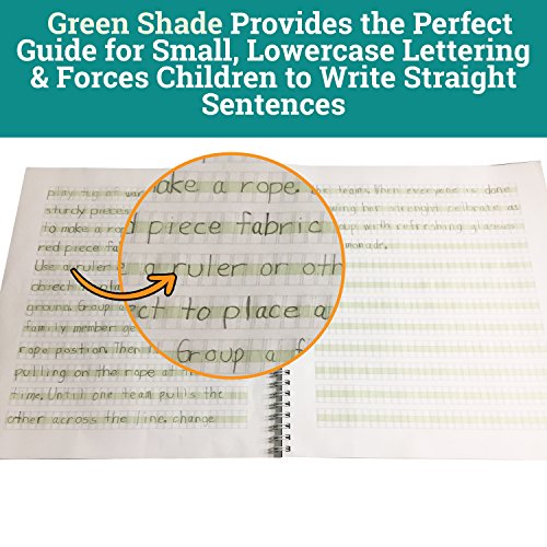 Channie’s Handwriting Improvement Spiral Notebook, Stylish Visual Writing & Printing Aid for Elementary School Students and Special Needs Kids & Teens, 120 Pages, Thick Paper, Size 10.5" x 9.5"