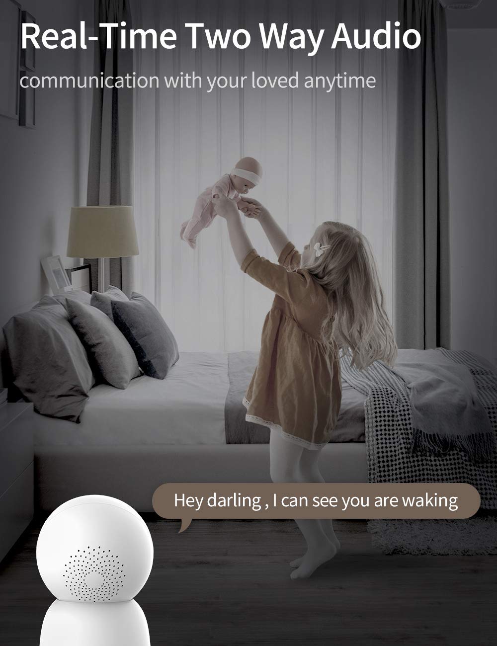IMILAB Indoor Security Camera, C20 WiFi 1080P Surveillance IP Camera for Pet/Nanny/Baby Monitor, with Human Tracking, Night Vision, 2-Way Audio
