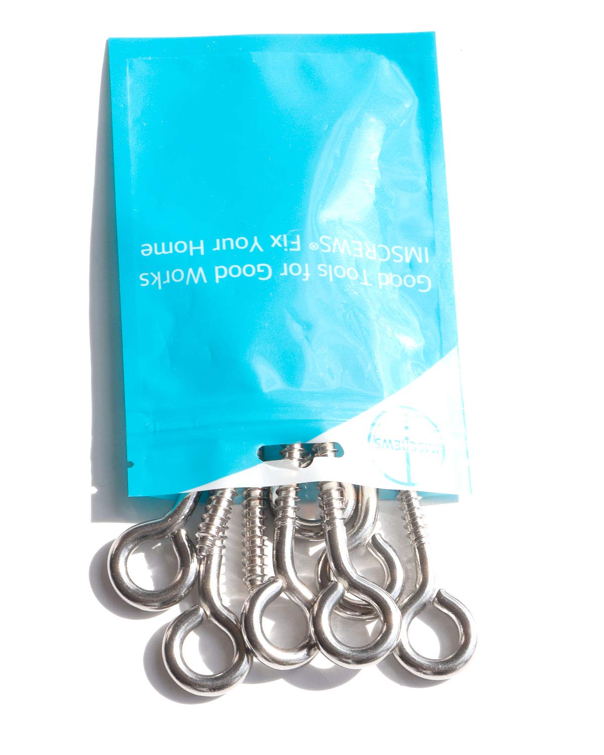 IMScrews 10-Pack Stainless Steel Heavy Duty Screw Eyes, #18 x 3-1/4 Inch, Lag Eyebolt for Hanging, Rust-Resistant Long Eyelet Screws, Ideal for Indoor and Outdoor Use