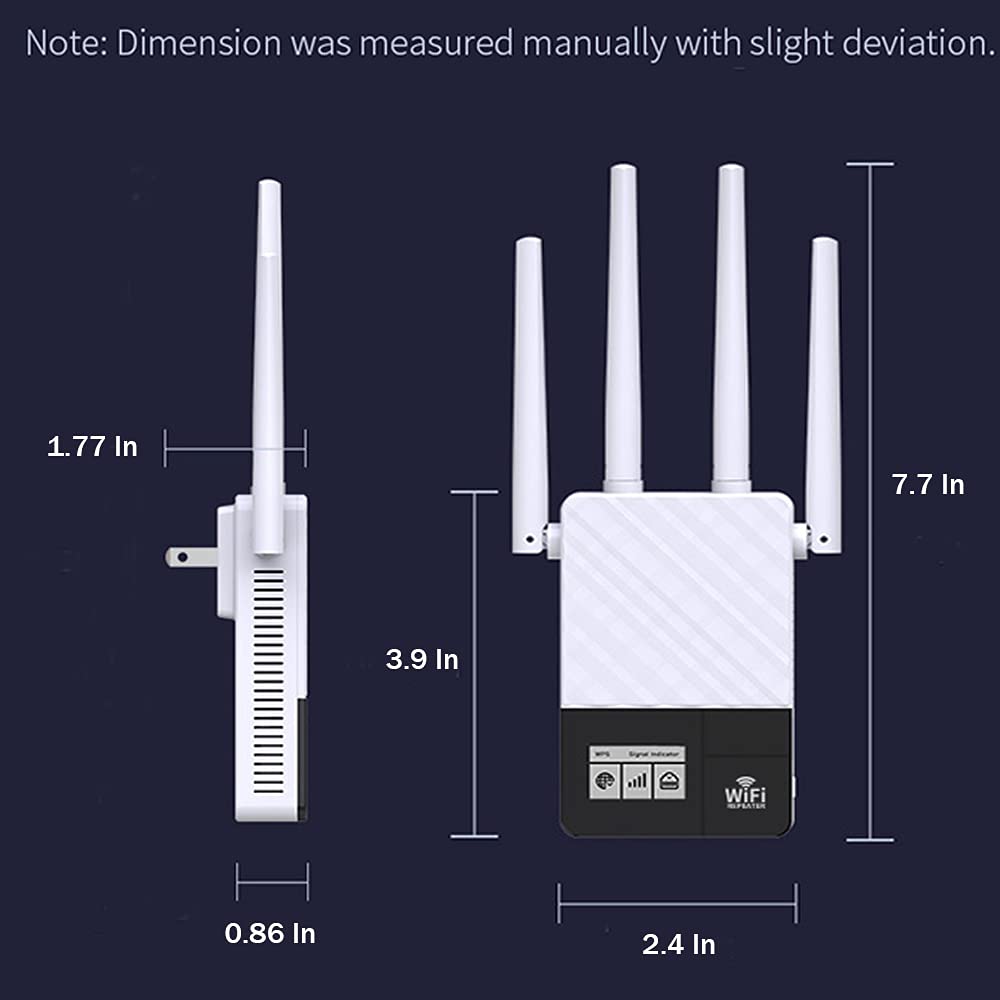 2023New WiFi Extender Screen Display and Signal Amplifier,Wall-Through Strong WiFi Booster 1200Mbps Cover up to 8000 Sq.ft Full Coverage, Wireless Internet Repeater with Ethernet Port one