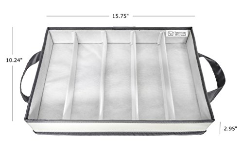 Chapman & Grand Flatware Storage Chest with Lid for Utensils, Silverware, Flatware β Securely Sewn Dividers with Large Capacity (Light Beige-Gray)