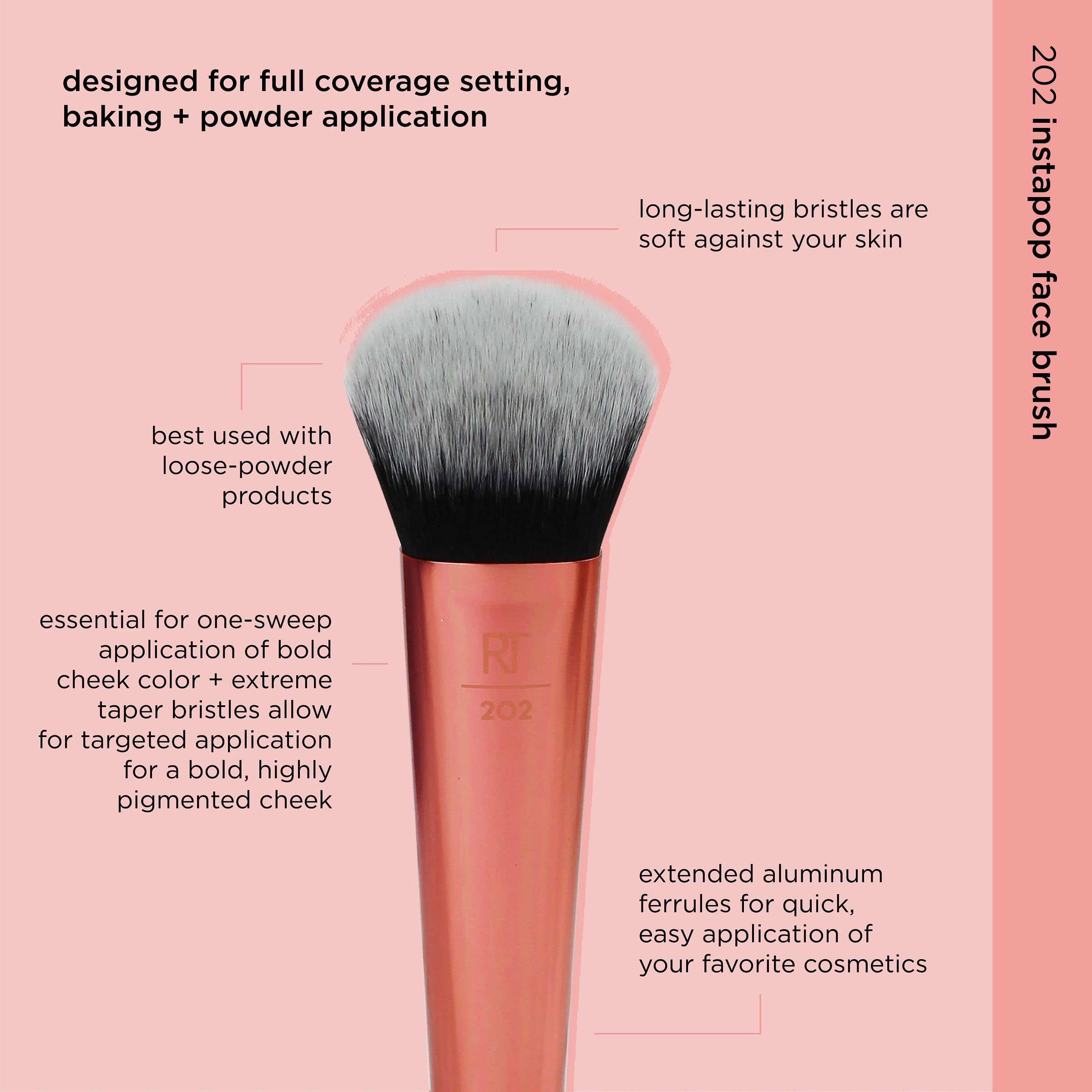 Real Techniques Seamless Complexion Makeup Brush, For Foundation, Primer, & Moisturizer, Multipurpose Foundation Brush Or Skincare Tool, Streak-Free, Buildable Coverage & Natural Finish, 1 Count