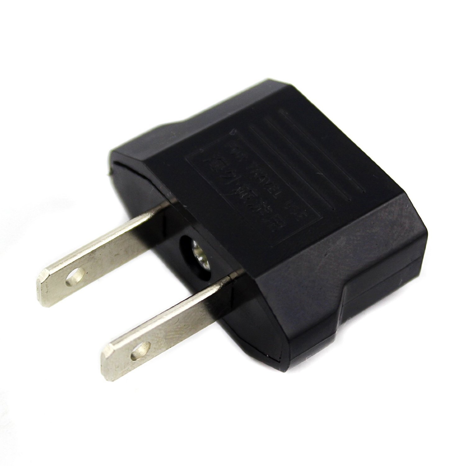 ANRANK E-U4113619AK European to USA American Outlet Plug Adapter (Black, 8-Pack)