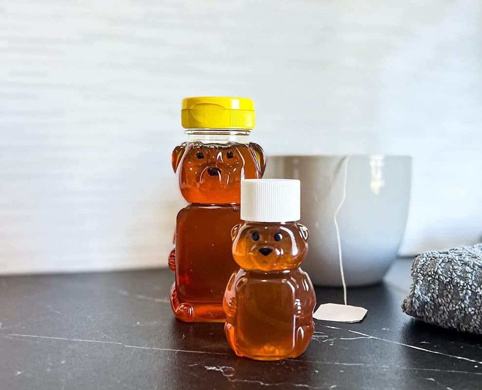 Clearview Containers | 2 Ounce Honey Bears with Screw Top Lid | Red, 24 Pack | Perfect for Holidays, Baby Shower Gifts, Beekeeping, Honey Dispensing
