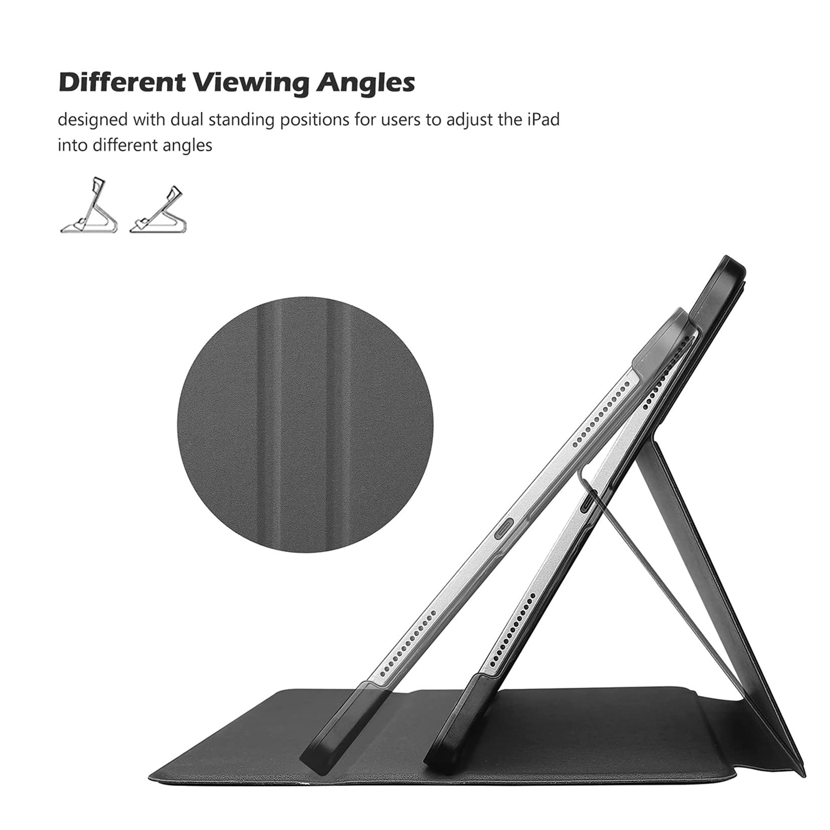ProCase iPad Pro 12.9 Inch Case 2022 2021 2020 2018 with Pencil Holder, Folio Stand Smart Cover for iPad Pro 12.9 6th Gen 2022/5th Gen 2021/ 4th Gen 2020/ iPad Pro 12.9" 3rd Gen 2018 -Black