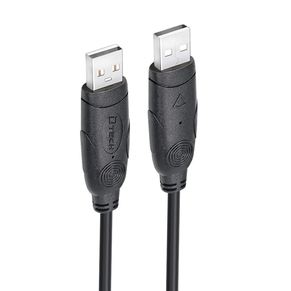 DTech USB to USB Null Modem Cable Serial RS232 Data Communication Transfer File Between 2 PCs Prolific Chip Supports Windows 11 10 8 7 XP Mac (6 Feet, Black)
