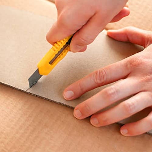 25MM Heavy Duty Utility Knife, Box Cutter SK-5 Retract Blades, Snap-Off Cutters with Rubber Grip for Cardboard, Boxes, DIY Crafts (40-Pack Replacement Blades)