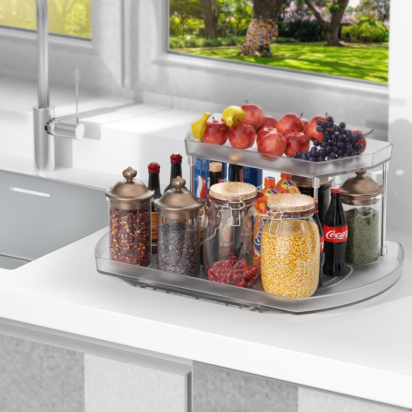 2 Tiers Lazy Susan for Refrigerator