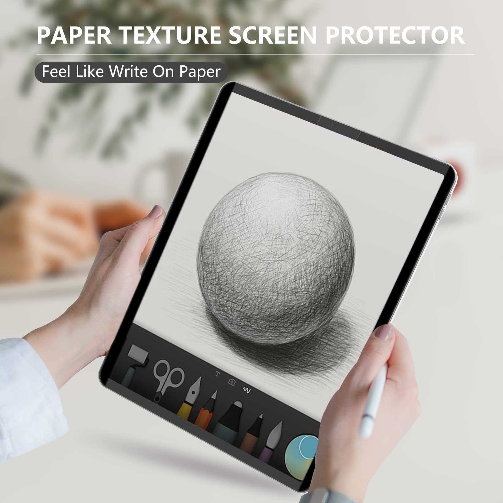 HAOLOCM Magnetic Removable & Reusable Paper-Feel Screen Protector, for ipad Air5/4 10.9/ ipad pro11 Inch (2018-2022 Model) Like Paper, Used for Drawing, Taking Notes,Improve Writing Accuracy.