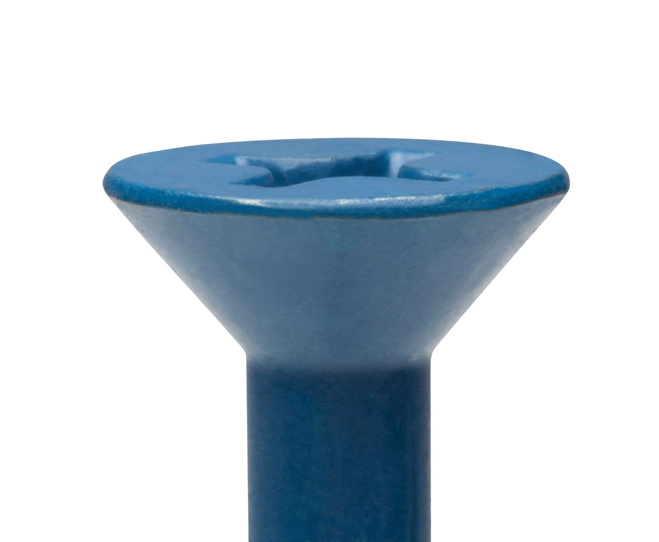 CONFAST 1/4" x 2-3/4" Blue Flat Phillips Concrete Screw Anchor with Drill Bit for Anchoring to Masonry, Block or Brick (100 per Box)