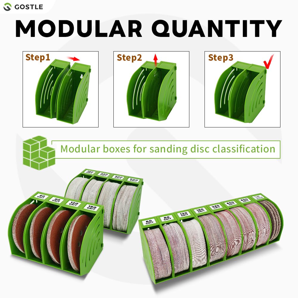 5 Inch Professional Sanding Discs Tool Storage Boxes Set - Efficient Organization, Offset Snap-On Connection, Grit Classification, Space-Saving Design, Versatile Application - 8 boxes