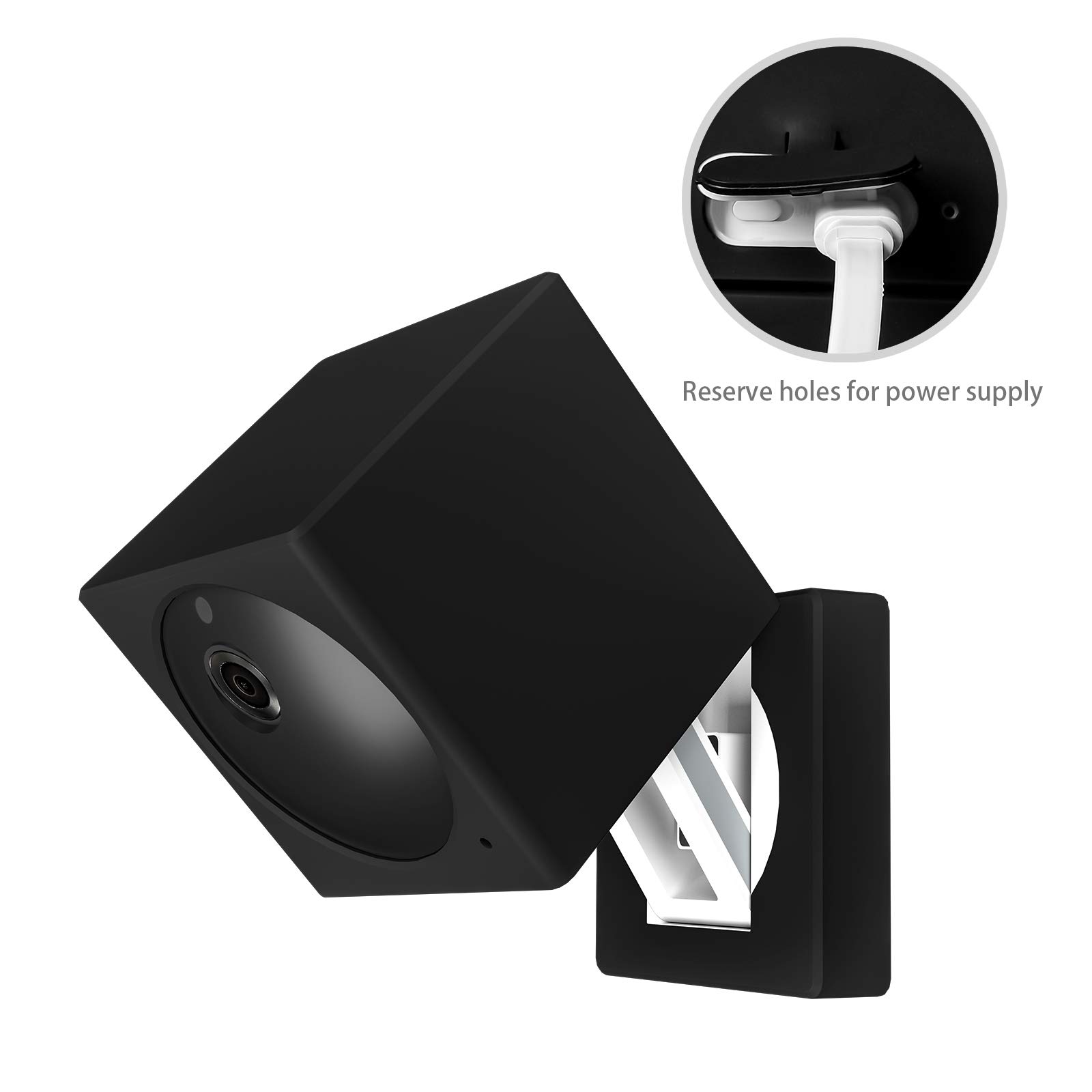 HOLACA Weatherproof Silicone Skin for Cam Outdoor ONLY Anti-Scratch Protective Cover - Extra Protect Camera-(NOT Compatible with Cam/V2/Pan) (1 Pack, Black)