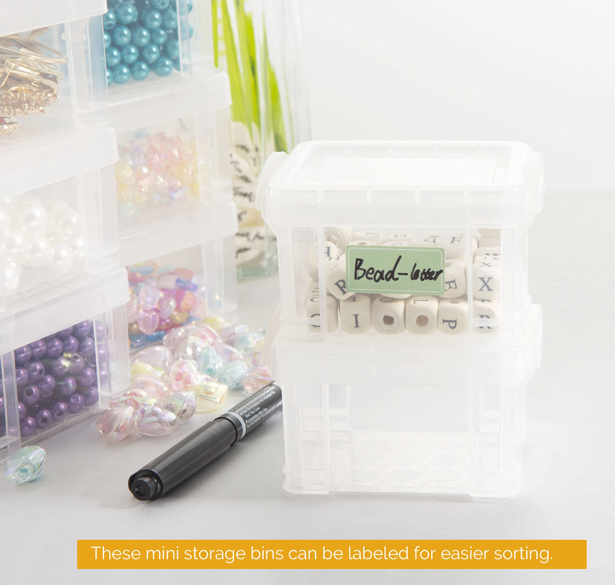 2Pack Small Plastic Clear Storage Box Containers with Lids, Small Bins (11.5x3.6x2.8 in)- Reusable&Stackable Craft Box, Small Items Accessories Storage Organizer for Toy Bricks,Mini Figure,Makeup Tool