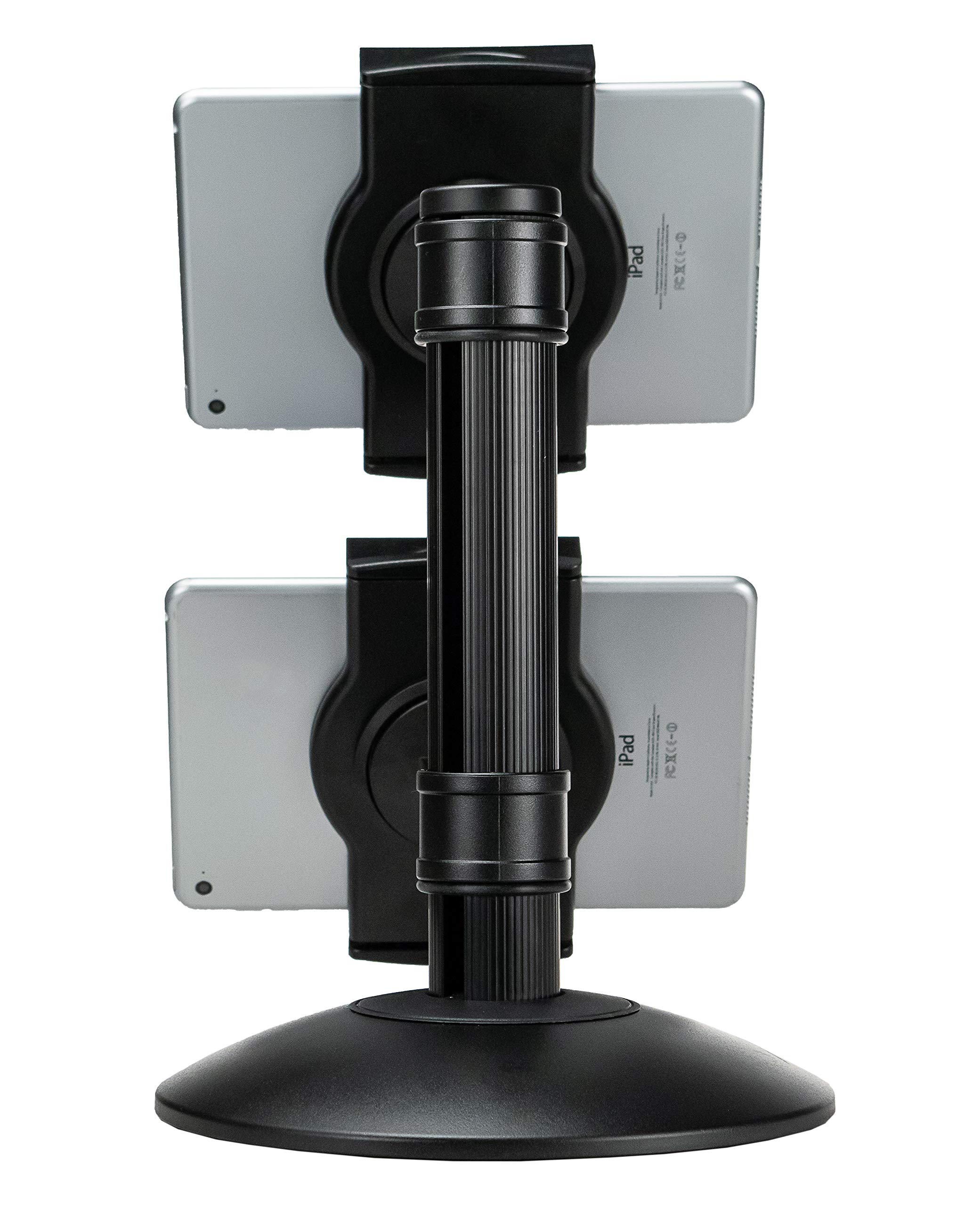 Dual Tablet Mount - CTA Quick-Connect Dual Tablet Mount with Height-Adjustable Arms for iPad Air 1-4, and Tablets up to 10” in Length (PAD-QC2M)