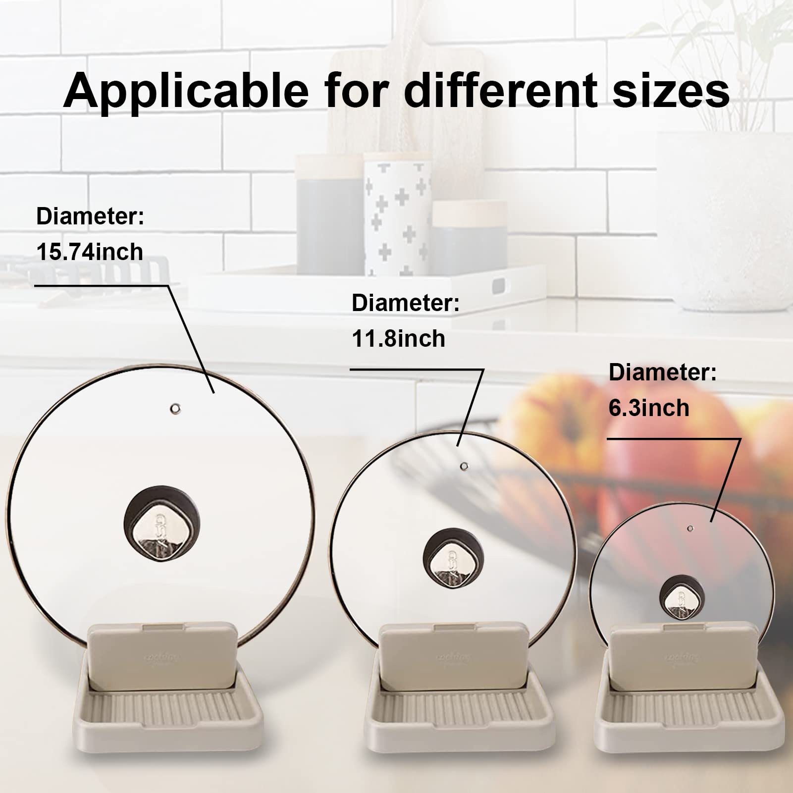 2Pack Spoon Rest with Pot Lid Holder, Foldable Cooking Ladle/Spatula/Spoon Holder Organizer with Drip Pad for Stove Top, Heat-Resistant Utensil Rest for Kitchen Countertop (Ivory)