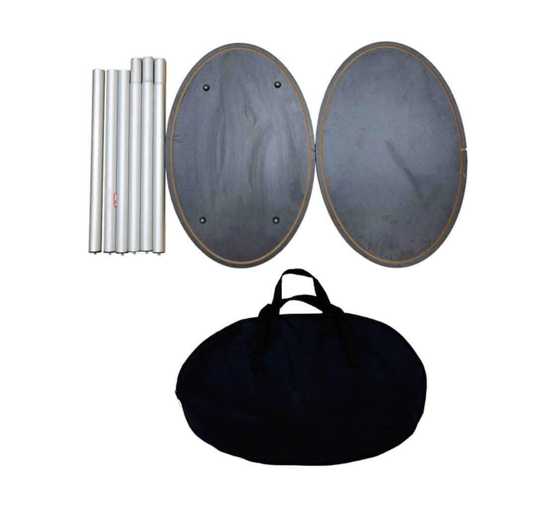 BannerBuzz, Fabric Pop Up Oval Booth, Graphic with Hardware, 240 GSM, Tension Fabric, 32 mm Tube Diameter, 1440 DPI Dye-Sublimation Printing, Ideal for Trade Show, Exhibition (58.3β W X 39β H)