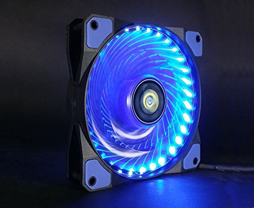 Conisy Silent Series 120mm Case Fan for Computer Case, LED PC Case Fan with 4pin Molex & 3pin Motherboard Connector - Blue (2 Pack)