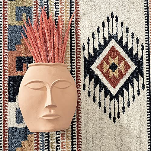 Abani Multicolor Southwestern Design Area Rug - Non-Shed Orange, Grey & Beige 7'9" x 10'2" (8x10) Tribal Pattern Dining Room Carpet Rugs