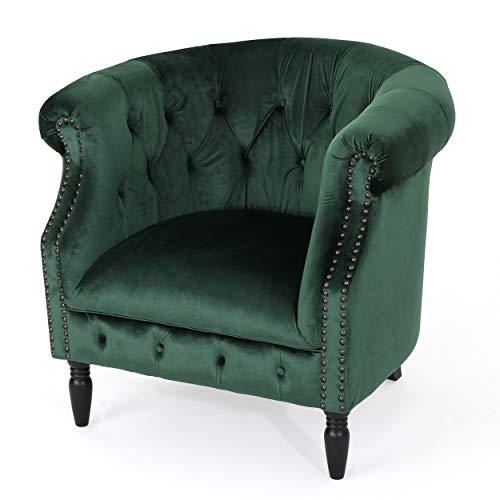 Christopher Knight Home Akira Velvet Club Chair, Emerald 29.6D x 33W x 30.25H in