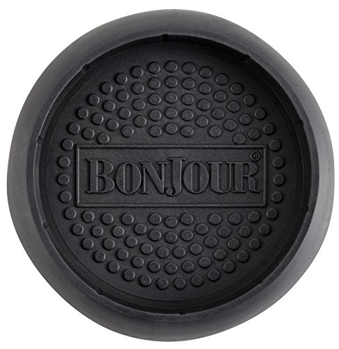 BonJour Coffee Borosilicate Glass French Press with Coaster & Scoop, 33.8-Ounce, Riviera, Black