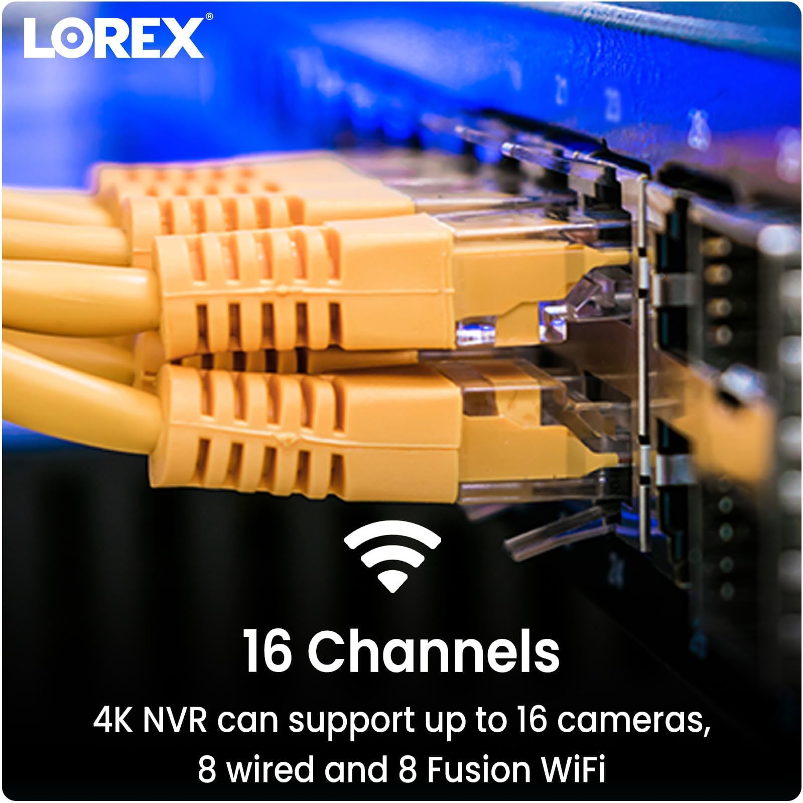 Lorex Fusion 4K Security Camera System w 3TB NVR - 16 Channel Wired Home Security w 8 Metal Cameras - Motion Detection, Active Deterrence, 2-Way Audio, Color Night Vision, Weatherproof Surveillance