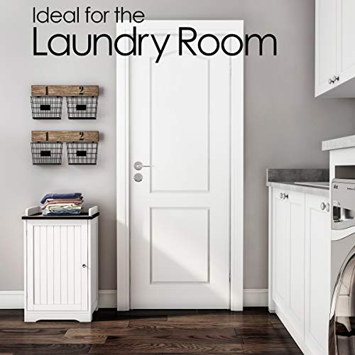Lavish Home Bathroom Floor Cabinet-29 β, White
