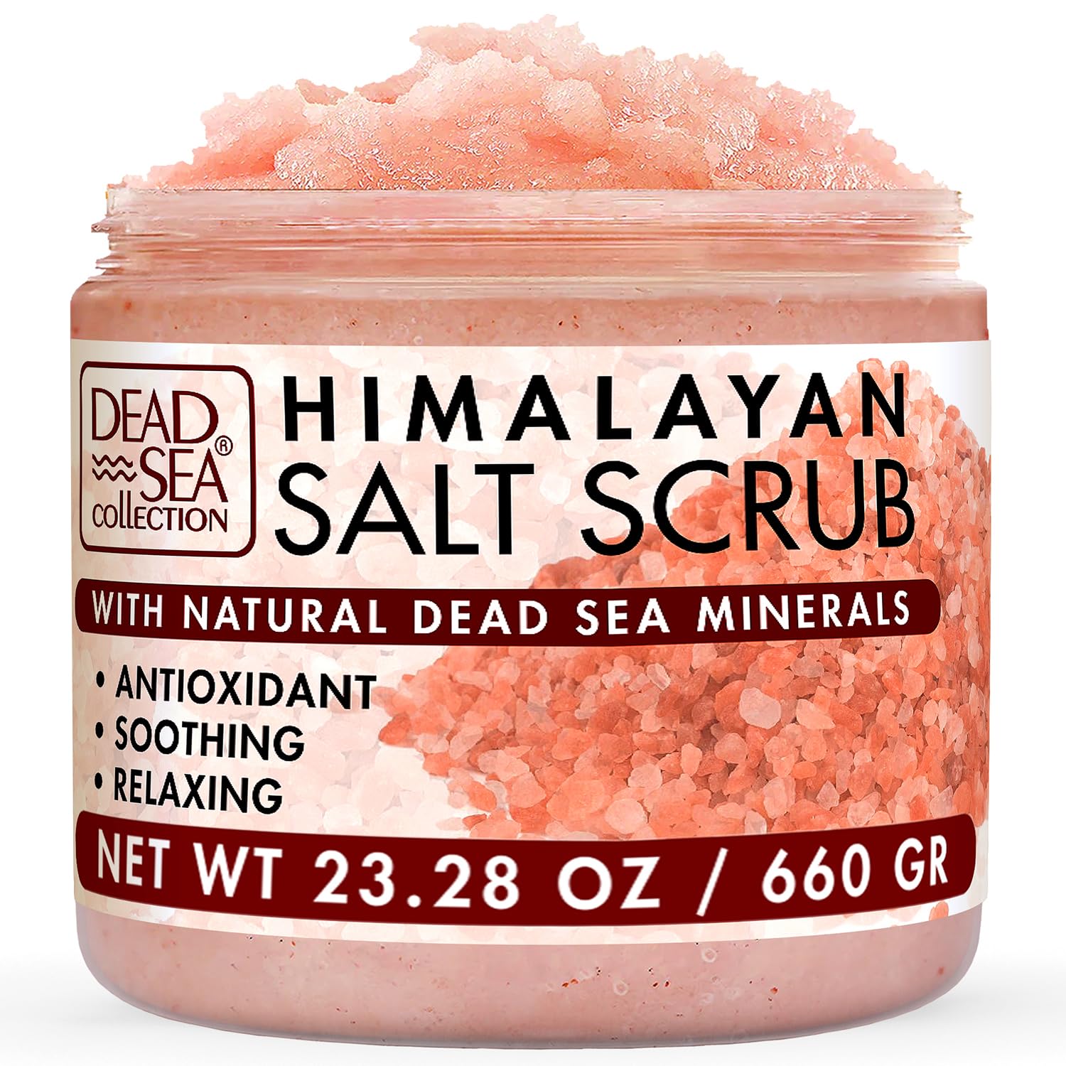 Dead Sea Collection Himalayan Salt Scrub โ Exfoliating Body Scrub for Women โ Moisturizing and Nourishing Skin โ with Pure Oils and Dead Sea Minerals (23.28 Oz)