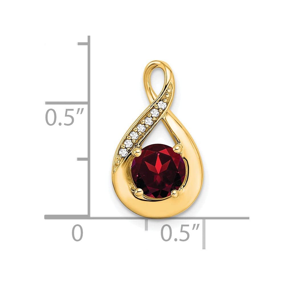 14k Yellow Gold Garnet and Diamond Pendant GLD-AZ-PM7056-GA-003-YA