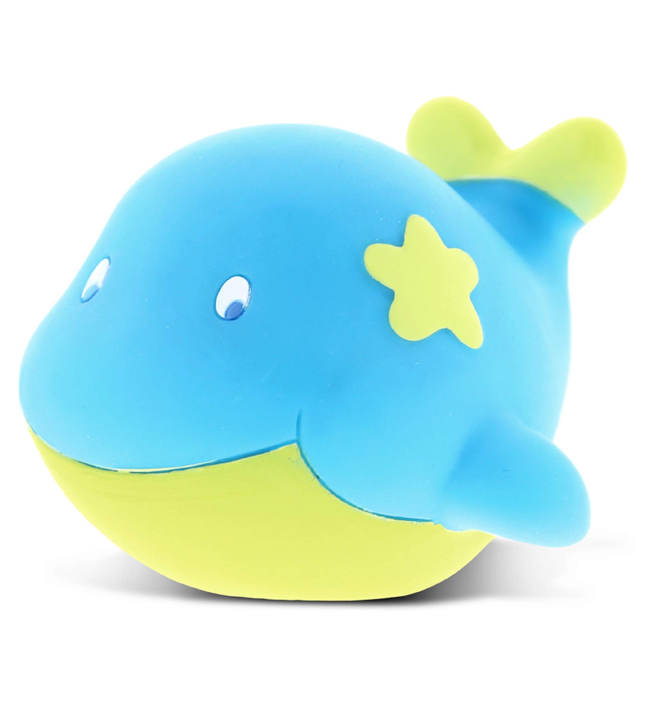 DolliBu Whale Bath Buddy Squirter - Floating Whale Rubber Bath Toy, Fun Water Squirting Bathtime Play for Toddlers, Cute & Soft Sea Life Animal Toy for The Bathtub, Beach, & Pool for Girls & Boys