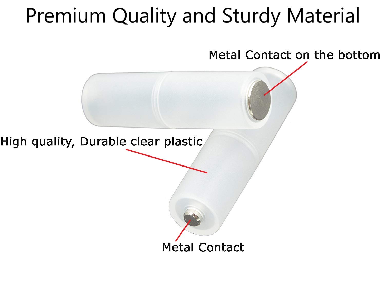 HOMEFUNTIME Battery Adapter Converter for AAA to AA Battery Transparent Cases Holder Shell with Metal Contacts on Bottom(Clear Color,Pack of 4)