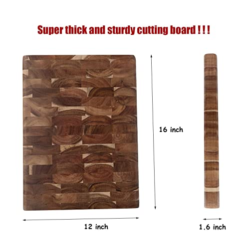 Kitory Heavy Duty Cutting Boards - Large Size Acacia Wood Board Corrosion Resistance High Toughness - Ultra Thick Kitchen Cutting Board - Ideal for Chopping Bones, Cutting Meat, Vegetables, Fruits